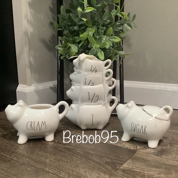 Rae Dunn | Kitchen | Rae Dunn Farmline Pig Cream Sugar Set And Pig ...